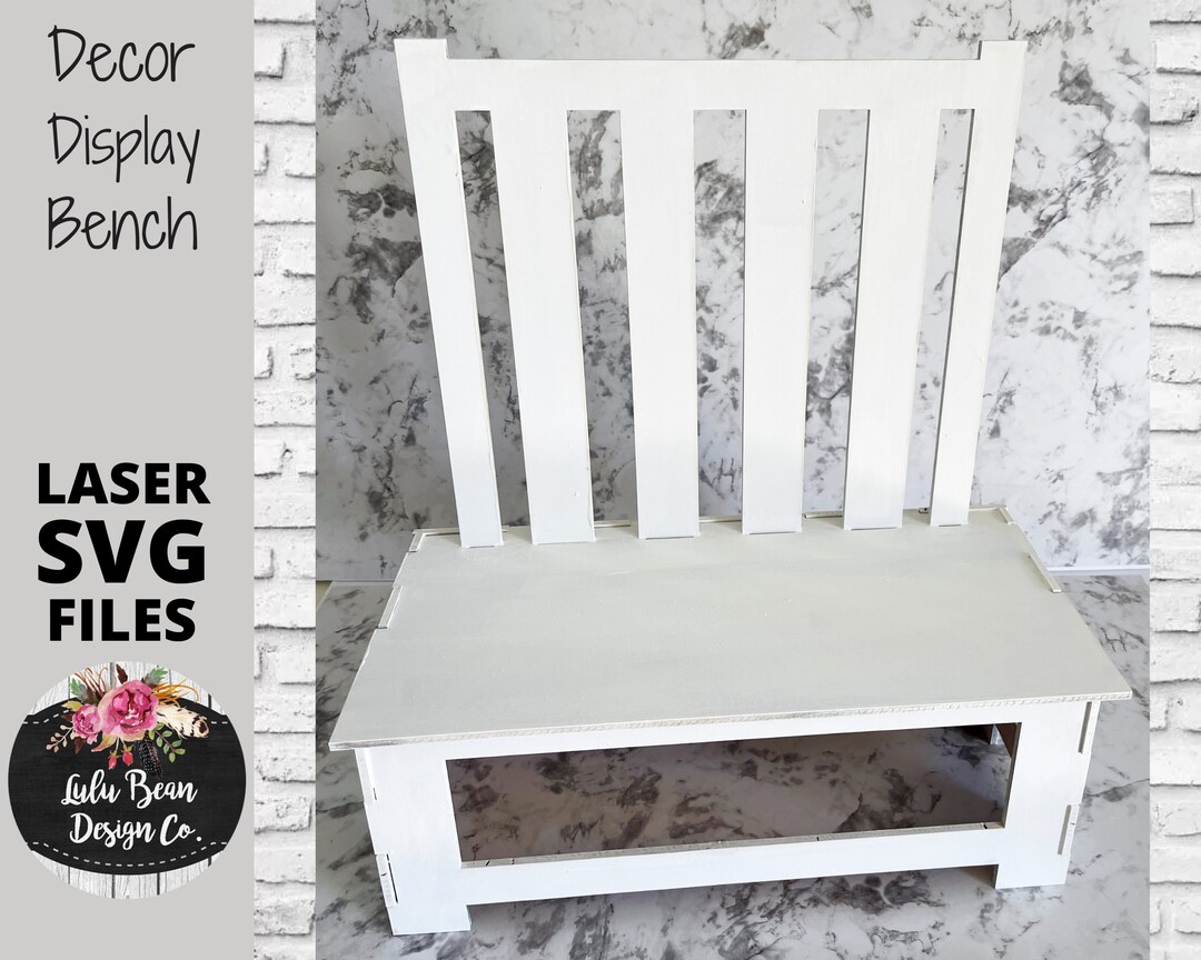 Home Decor Display Bench SVG Wood Glowforge Digital Cut File Laser Wood ...