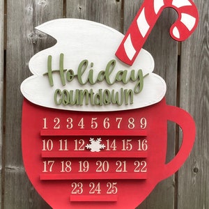 Christmas Hot Cocoa Mug Countdown Calendar SVG Laser Glowforge File ...
