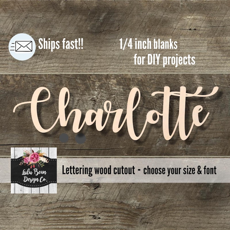 Wood Name Small Cutout - Etsy