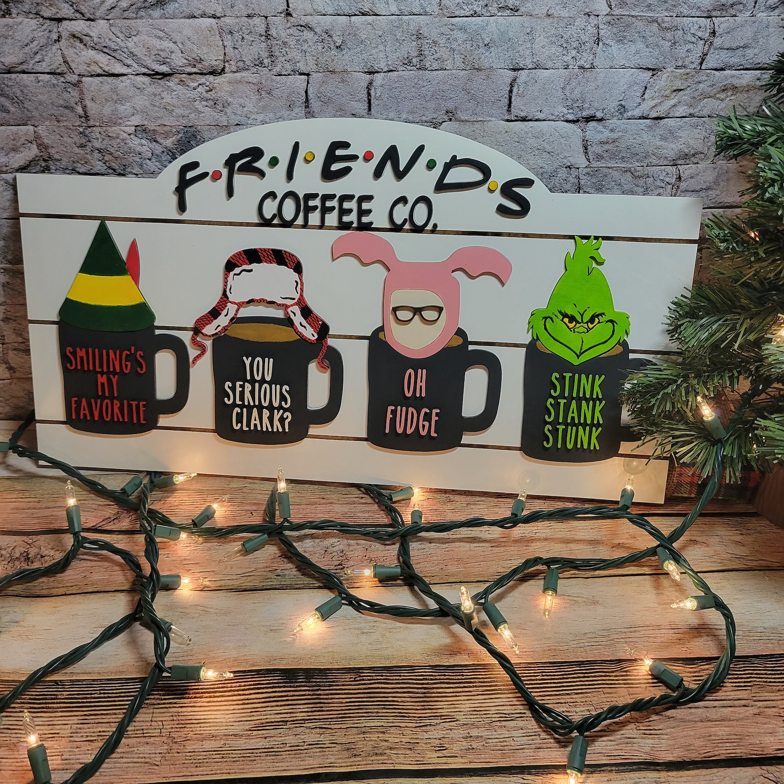 Christmas Friends Coffee Bar Sign Elf Griswold Grinch Christmas Story ...