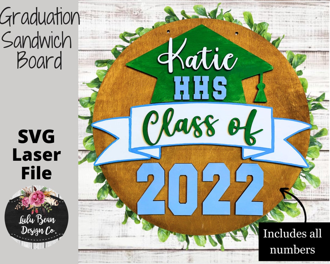Graduation Personalized Class of Year School Name Sign Digital Cut File ...