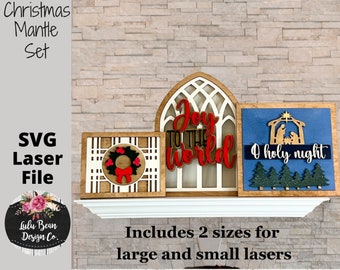 Interchangeable Mantle Set of 3 Home for the Holidays Christmas Signs ...