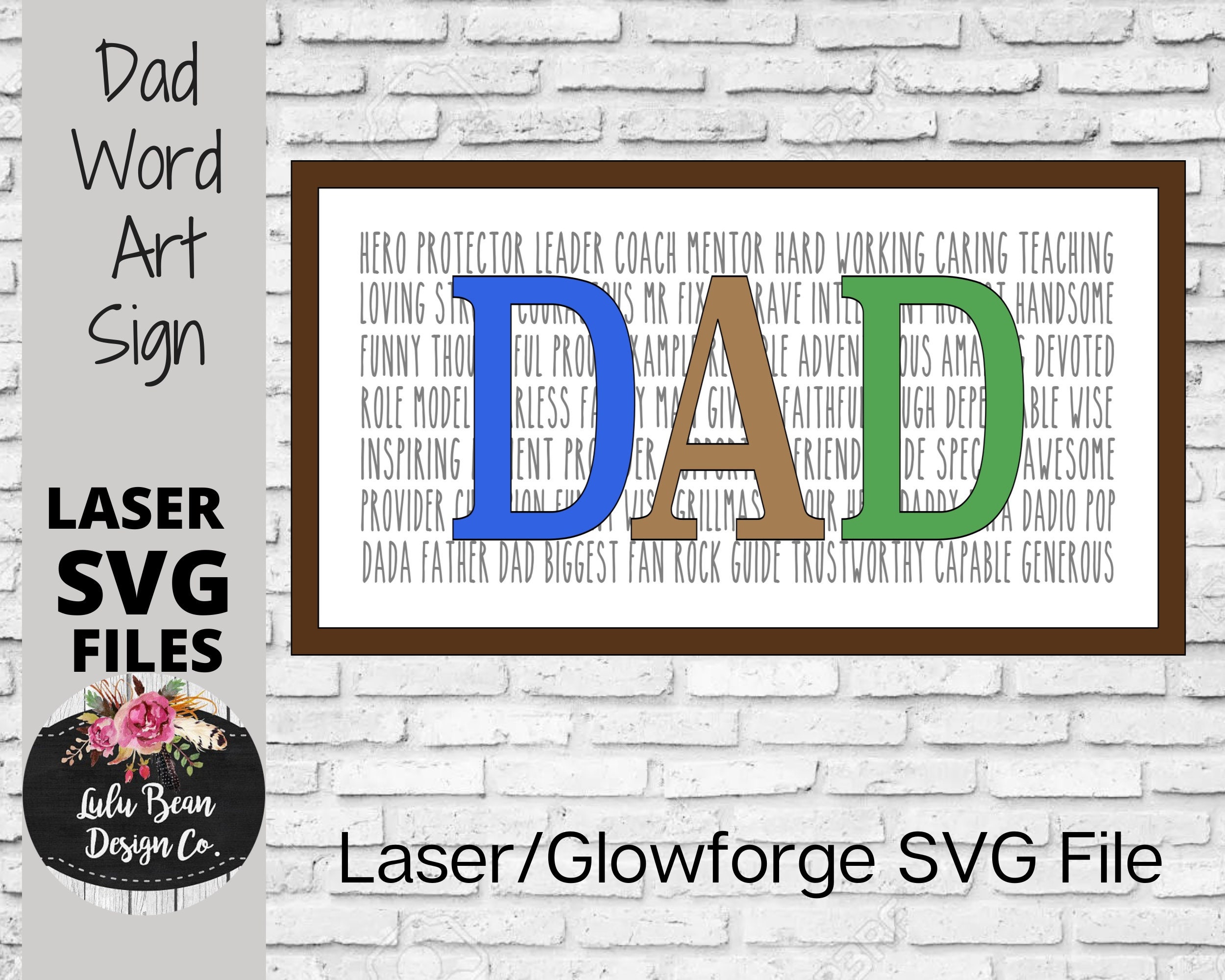 Dad Father's Day Word Art Sign Digital Cut File Laser Wood - Etsy