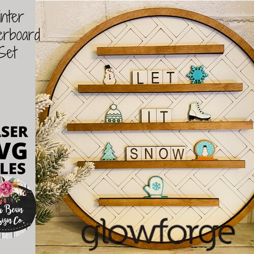 Winter Tier Tray Laser Cut File - Etsy