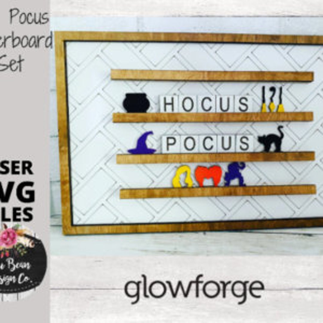 Hocus Pocus Letterboard Shape Set SVG File Wood Digital Cut Laser Wood ...