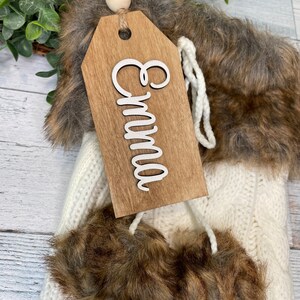 Stocking Name Tags Christmas SVG Laser File Wood Personalized Digital ...