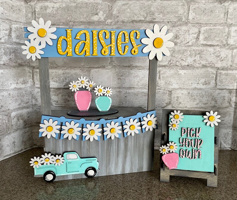 Daisy Market Stand Interchangeable SVG Laser File Wood Digital Cutting ...