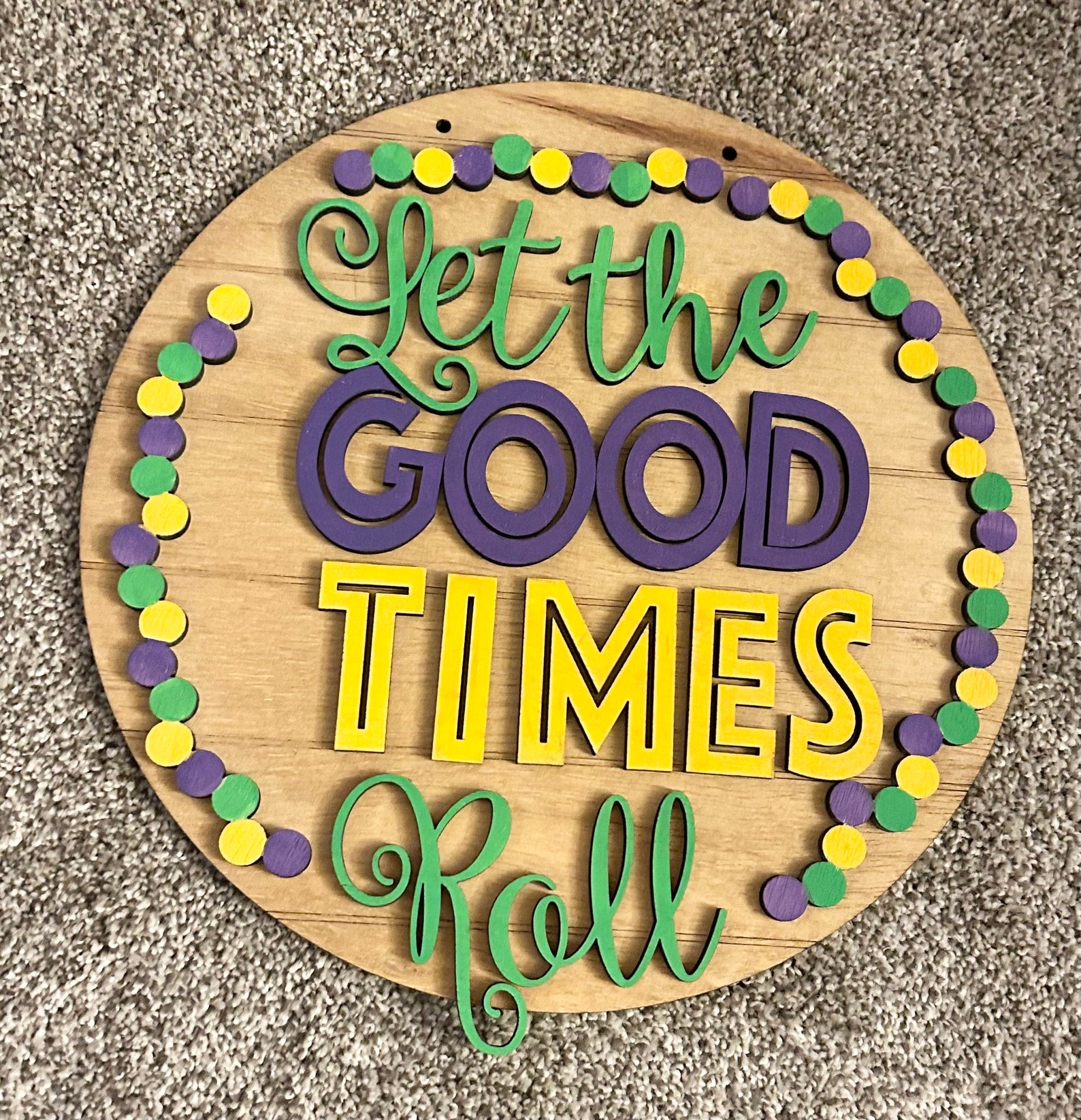Mardi Gras Let the Good Times Roll Beads Door Hanger SVG File Laser ...