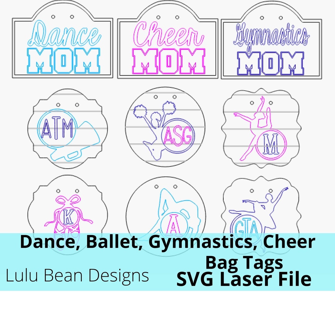 Dance Ballet Gymnastics Cheerleading Bogg Bag Tags Monogram Monogrammed ...