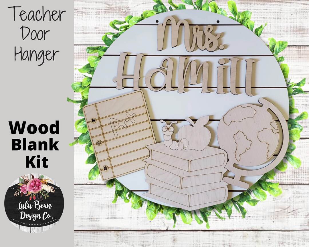 Teacher School Classroom Round Sign Cutout Shapes, Door Hanger ...