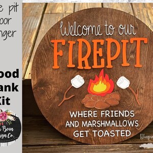 Fire Pit Sign Round Door Hanger Sign Cutout Shapes, Unfinished Wood ...