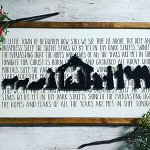 Oh Little Town of Bethlehem Lyrics Engraved Word Sign Digital Cut File ...
