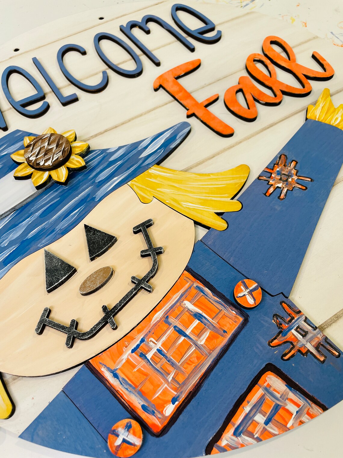 Welcome Fall Scarecrow Round Digital Cut File Laser Wood Cutting SVG ...