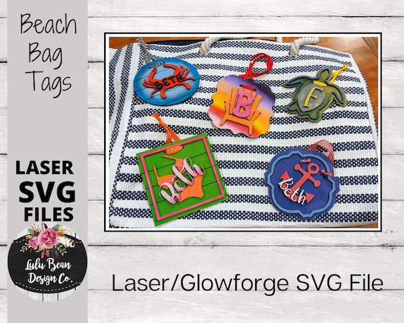 Beach Theme Bogg Bag Tags Monogram Monogrammed Kit Wood - Etsy