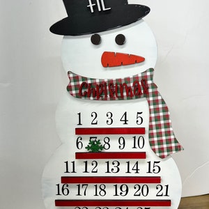 Christmas Countdown Snowman DIY Kit Sign Cutout Shapes, Unfinished Wood ...