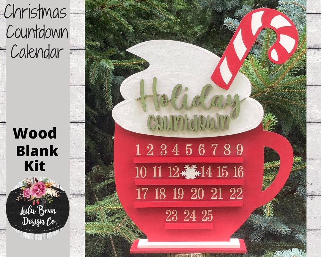 Christmas Hot Cocoa Mug Countdown DIY Kit Sign Cutout Shapes ...