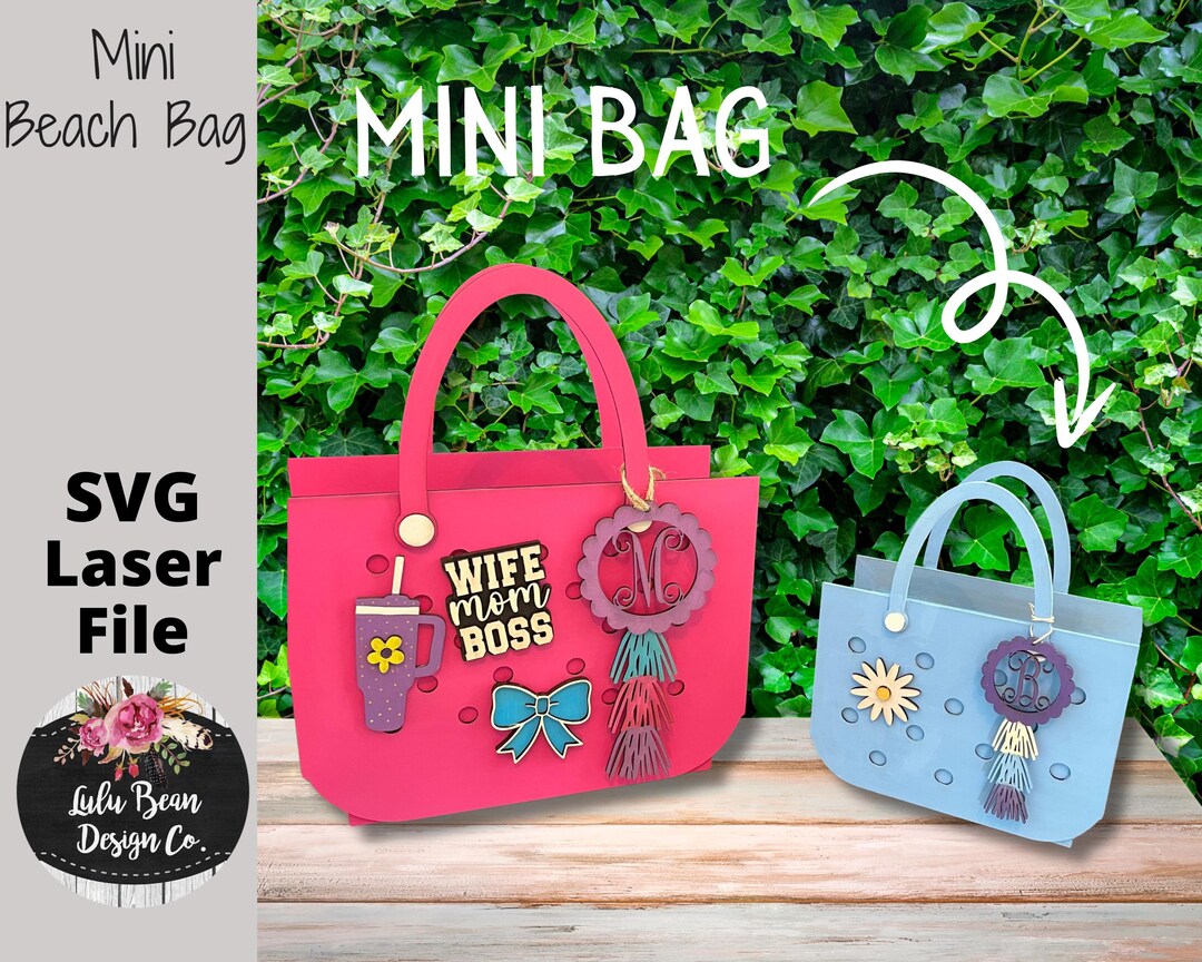 Mini Beach Bag Monogram Tassel SVG File Digital Cut File Laser ...