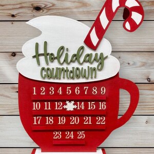 Christmas Hot Cocoa Mug Countdown Calendar SVG Laser Glowforge File ...