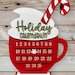 Christmas Hot Cocoa Mug Countdown Calendar SVG Laser Glowforge File ...