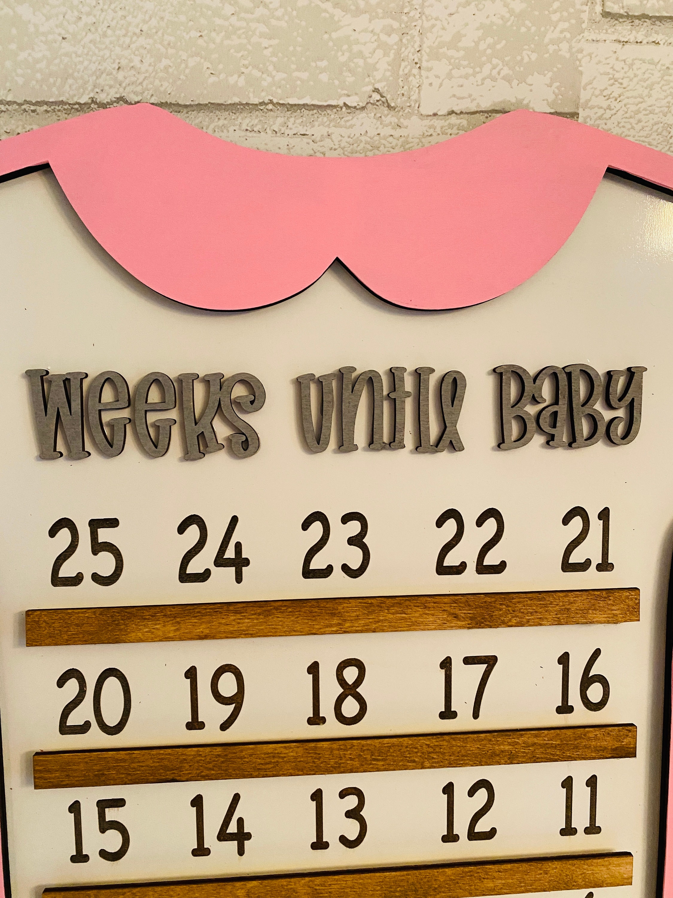 Pregnancy Baby Weeks Countdown Calendar SVG Laser File Wood - Etsy