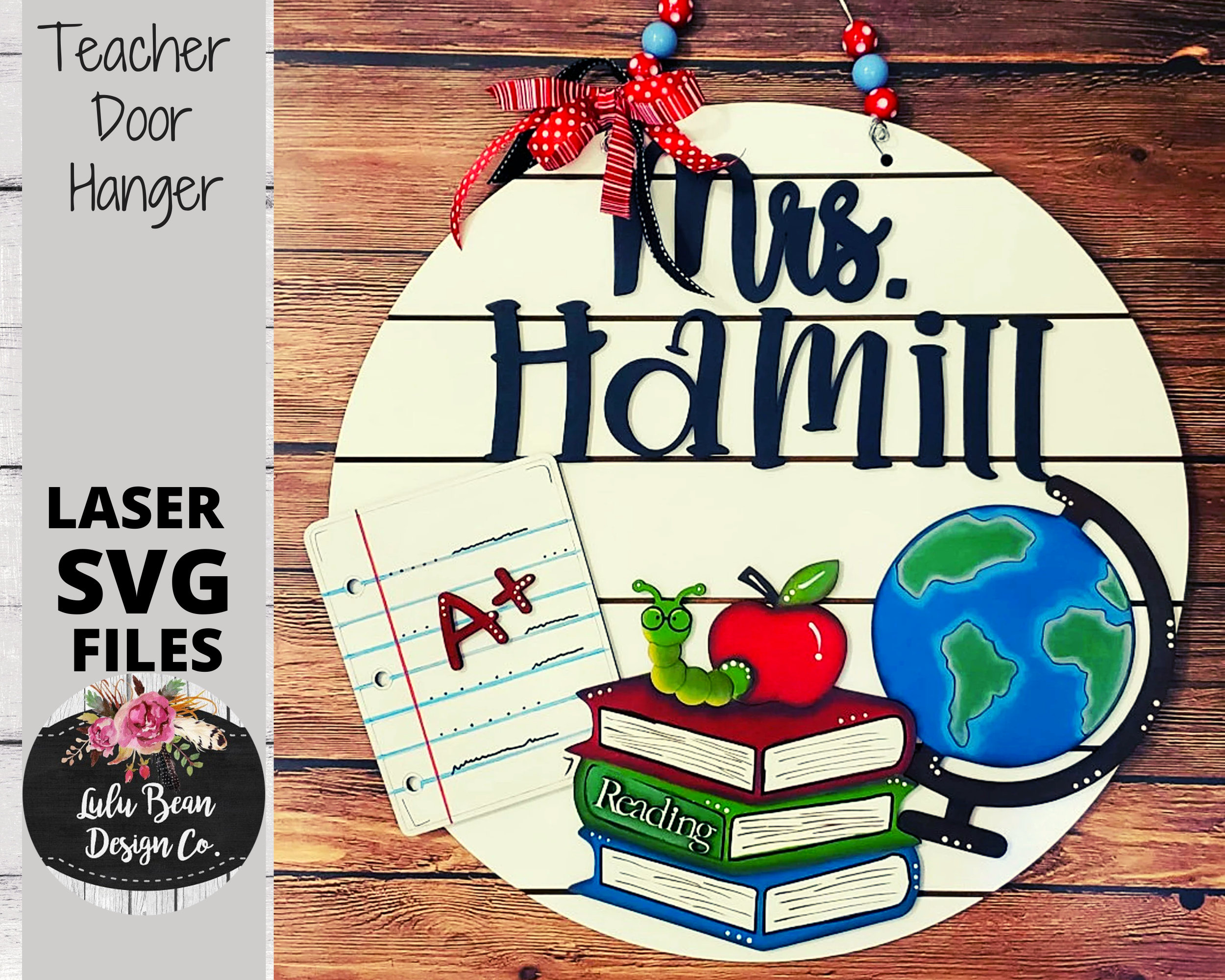 Teacher Classroom School Sign Door Hanger SVG Laser File Wood Digital ...
