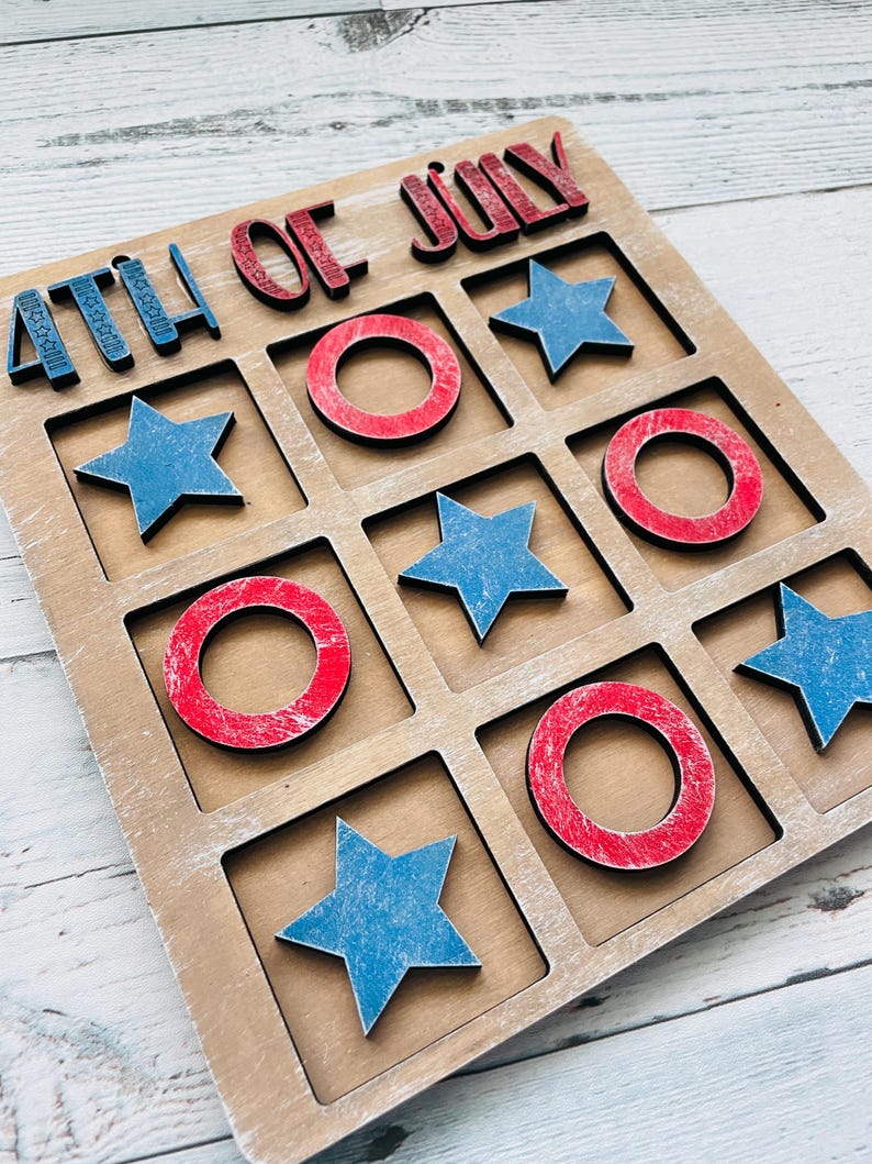 Patriotic July 4th Game Board Box DIY Paint Kit SVG Digital Cut File ...