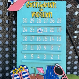 Vacation Countdown Calendar Beach SVG Laser File Wood Digital Cutting ...