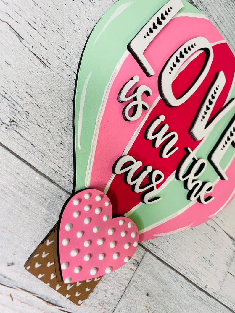 Valentine's Day Hot Air Balloon Love is in the Air Wood Box DIY Paint ...