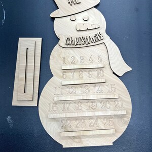 Christmas Countdown Snowman DIY Kit Sign Cutout Shapes, Unfinished Wood ...