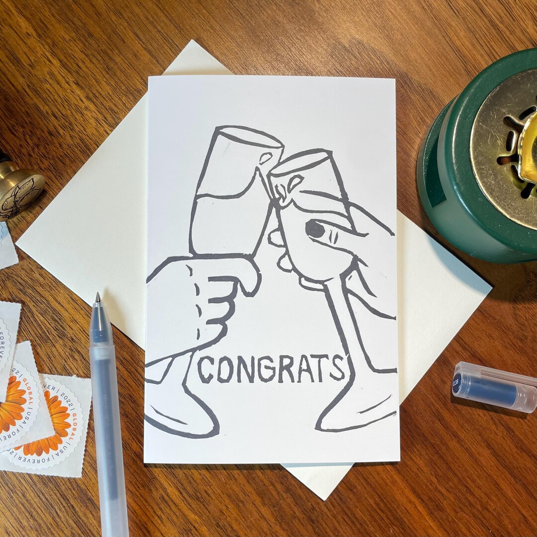 Cheers and Congrats Card - Etsy