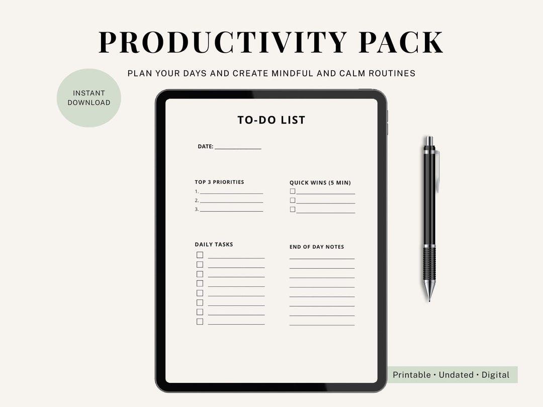 Guided Productivity Journals, Minimal Productivity Bundle Printable - Etsy