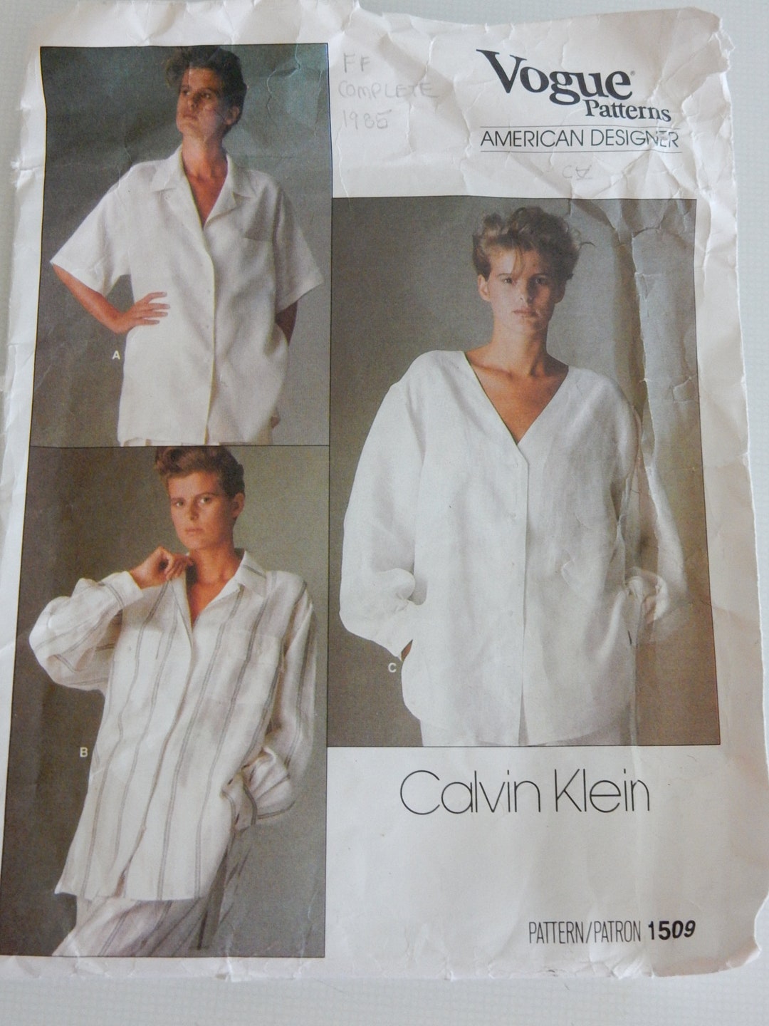 Pattern 1509 Vogue® Calvin Klein - Etsy