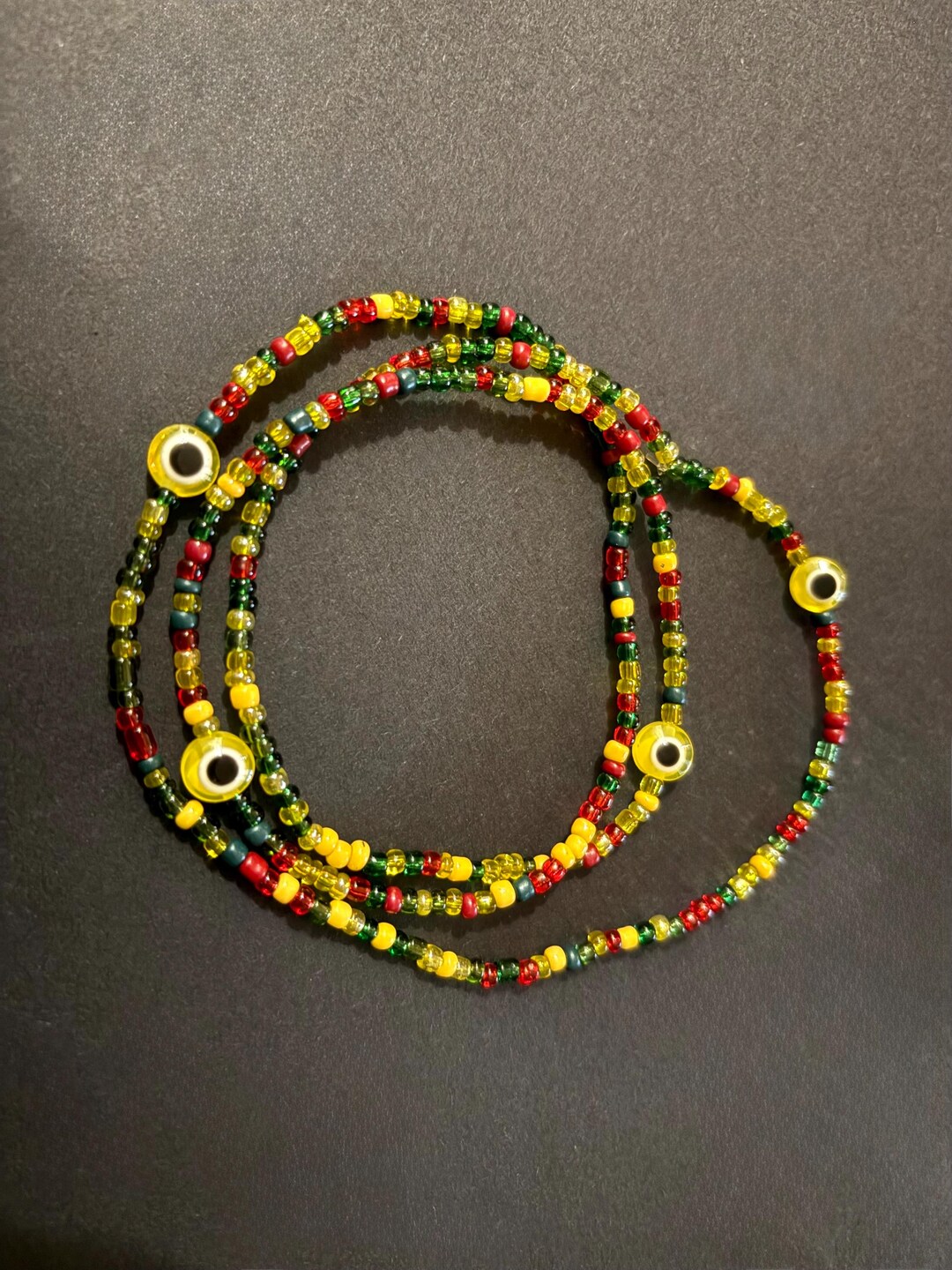 27 Inch Rasta Beaded Evil Eye Waist Beads - Etsy