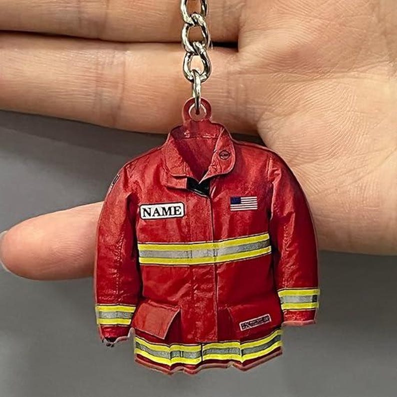 Personalized Firefighter Keychain Custom Firefighter Gifts for Men ...