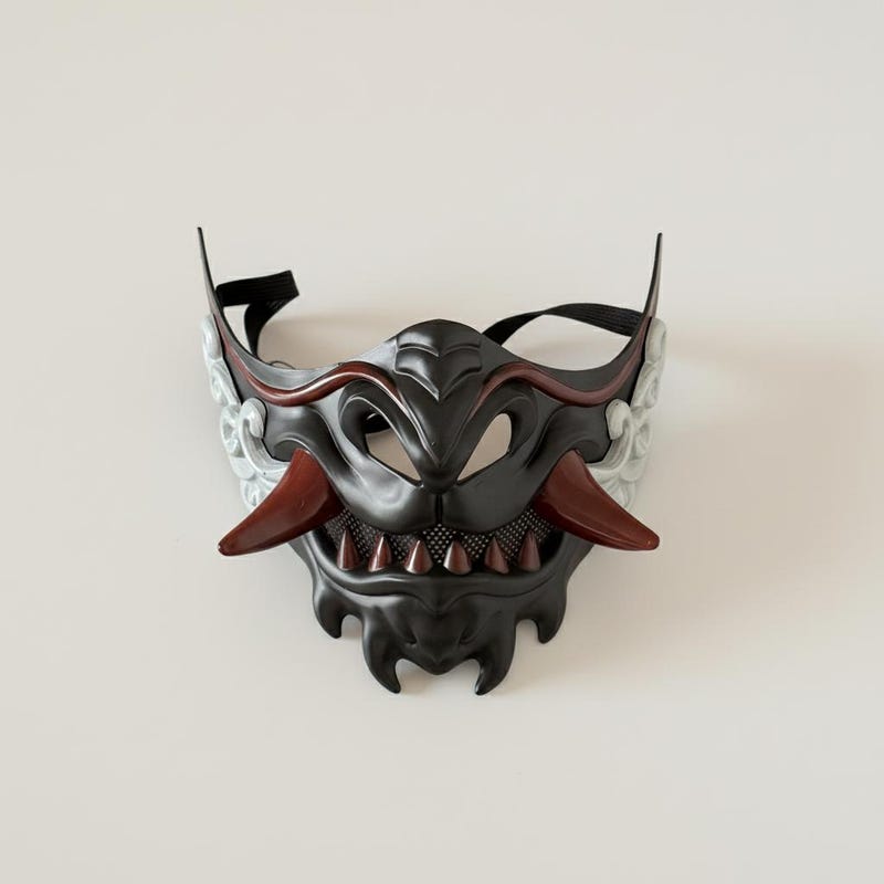 Oni Mask Half Face - Etsy