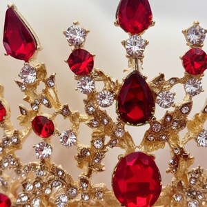 Ruby Red Princess Crown – Vintage Queen Tiara, Bridal Pageant - Etsy