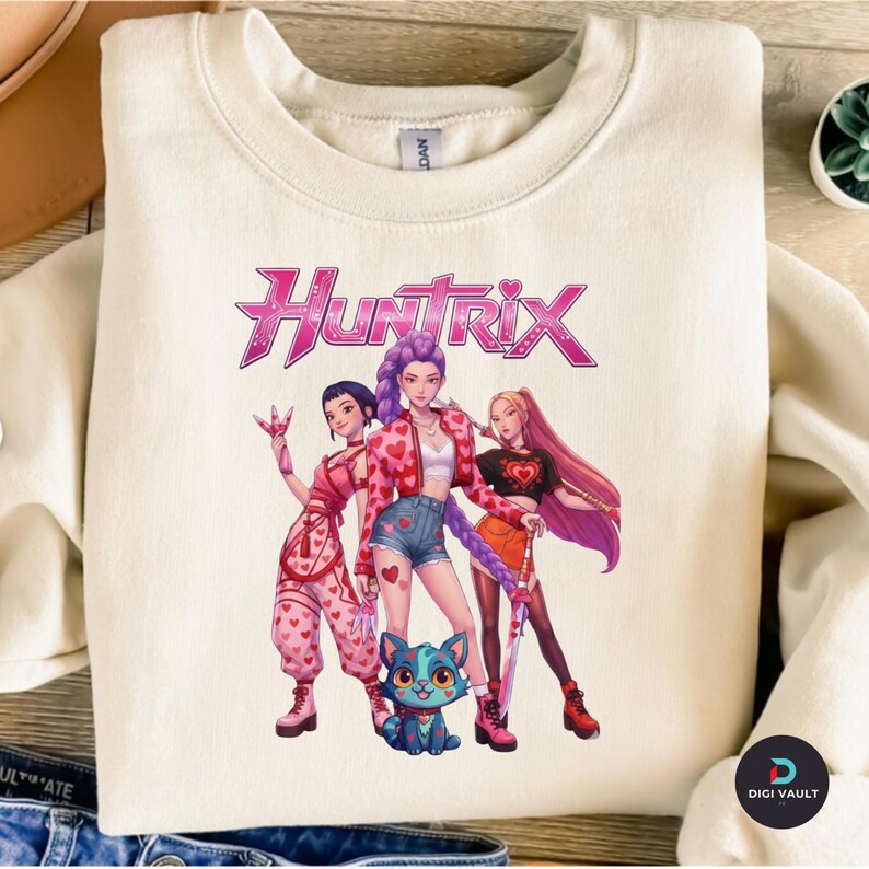 Valentine Huntrix Anime Girl Group PNG Saja Girls Kpop Sublimation Cute ...
