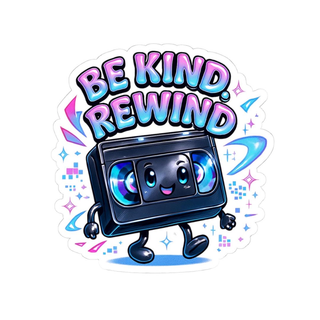 Retro VHS Be Kind Rewind Stickers, Cute Vintage Laptop Decals, Gift for ...