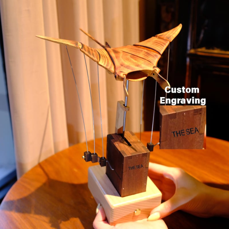 Wooden Manta Ray Automata - Etsy