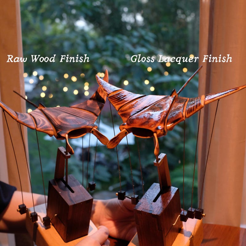 Wooden Manta Ray Automata - Etsy