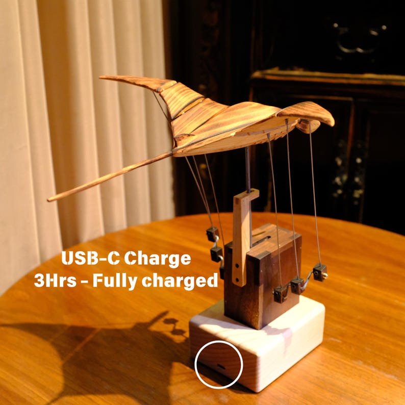Wooden Flying Manta Automaton Handcrafted Kinetic Ray Sculpture Custom ...