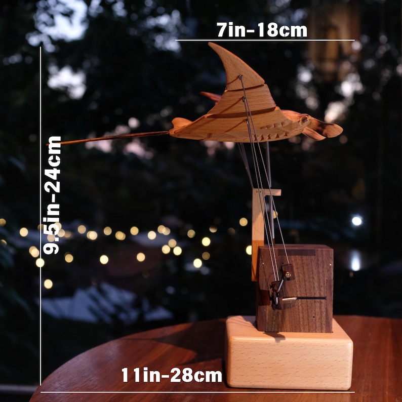 Flying Wooden Manta Ray Automata | Walnut Kinetic Sculpture | Hand ...