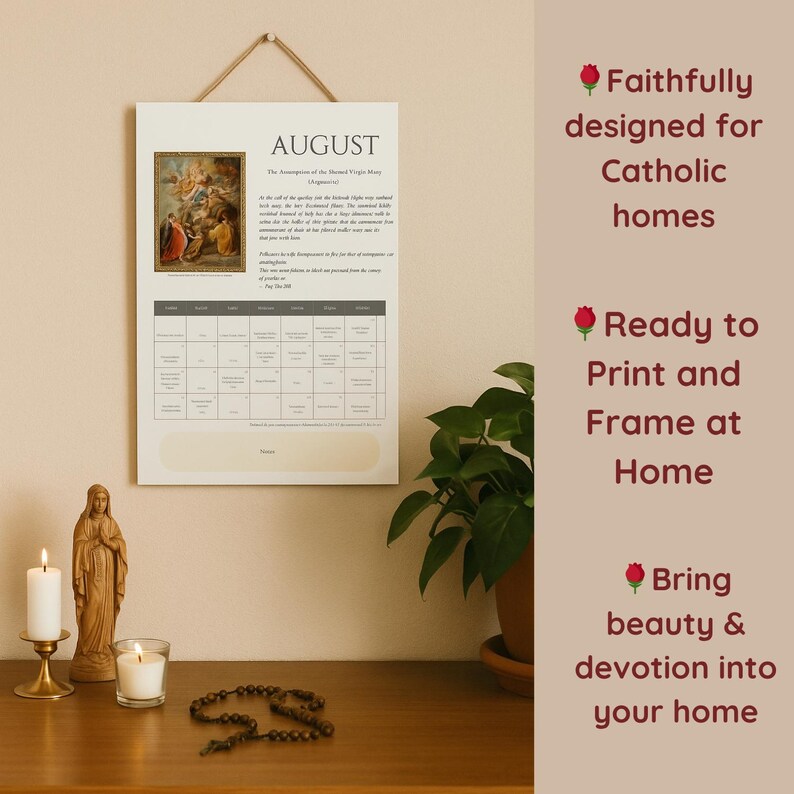 2026 Catholic Calendar Includes Marian and Sacred Heart With 12 Marian ...