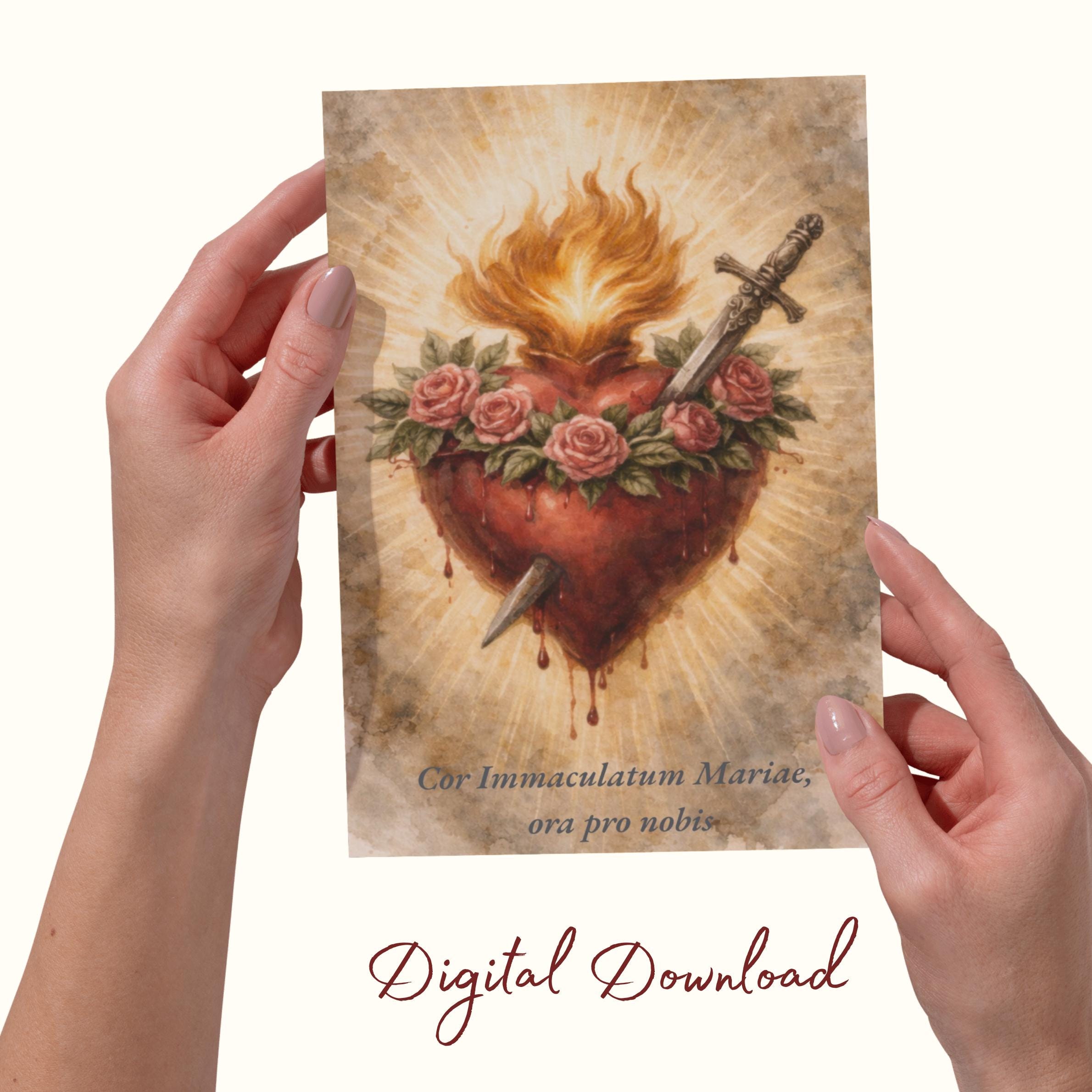 Immaculate Heart of Mary Printable | Cor Immaculatum Mariae Ora Pro ...