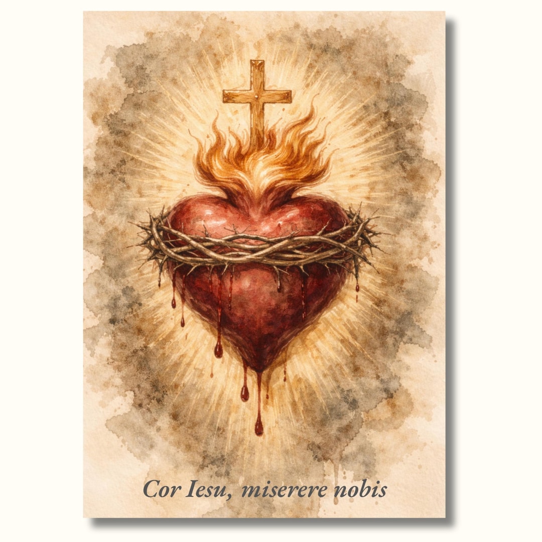 Sacred Heart of Jesus Printable | Cor Iesu Miserere Nobis | Catholic ...