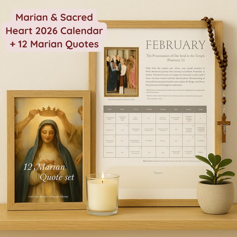 2026 Catholic Calendar Includes Marian and Sacred Heart With 12 Marian ...