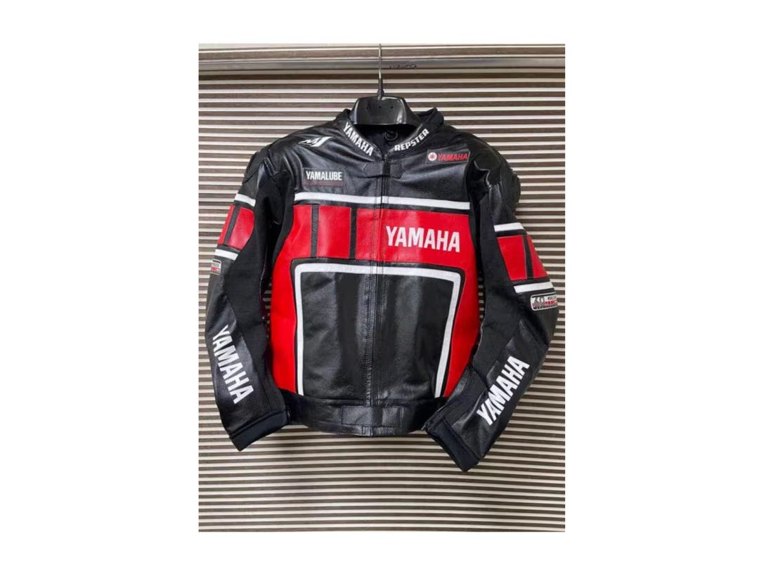 Yamaha Racing Leather Motorcycle Jacket, Cowhide Biker Motogp - Etsy