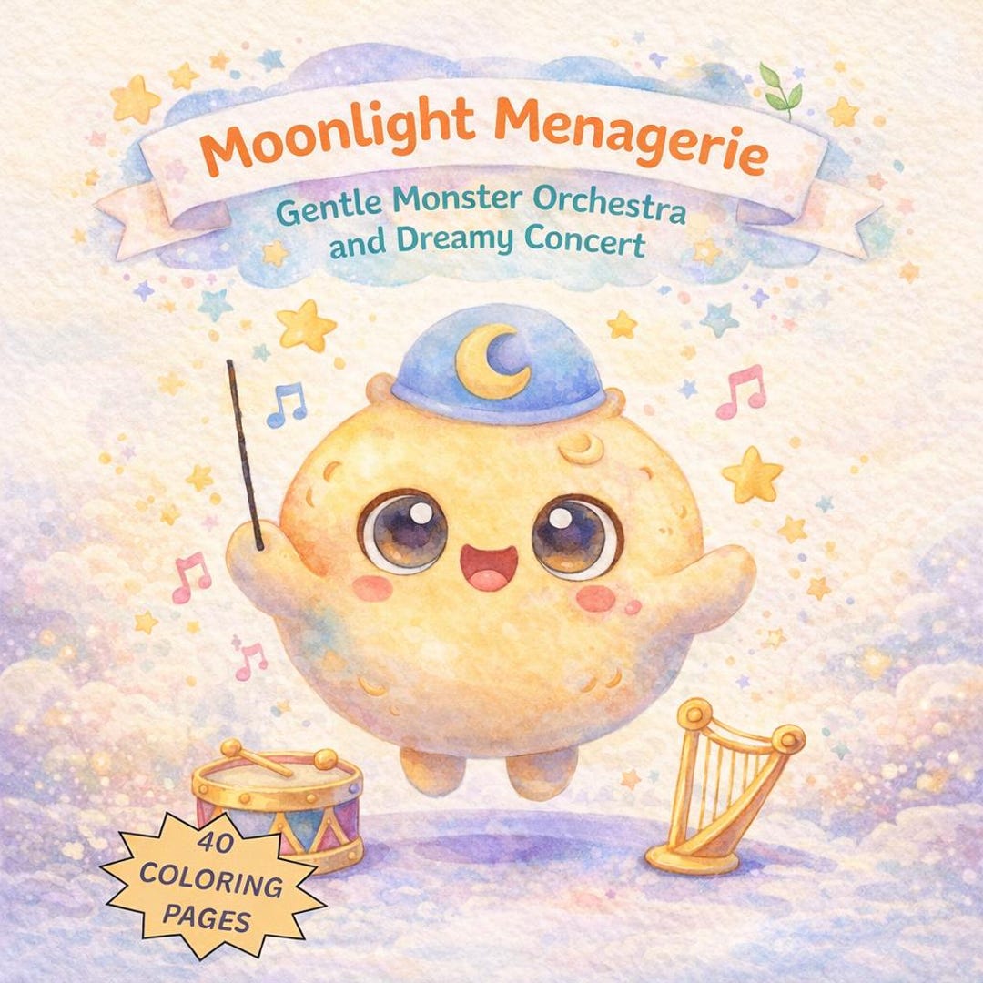 Moonlight Menagerie Coloring Pages for Kids | Night Animal Fantasy ...