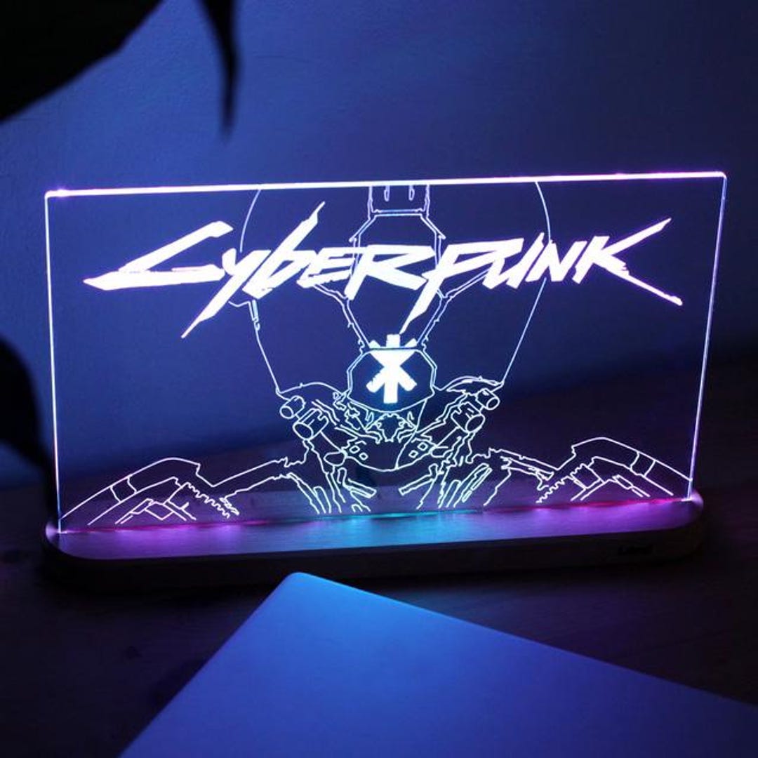 Cyberpunk 2077 Custom Design Night Light Handmade of Solid Beech Wood ...