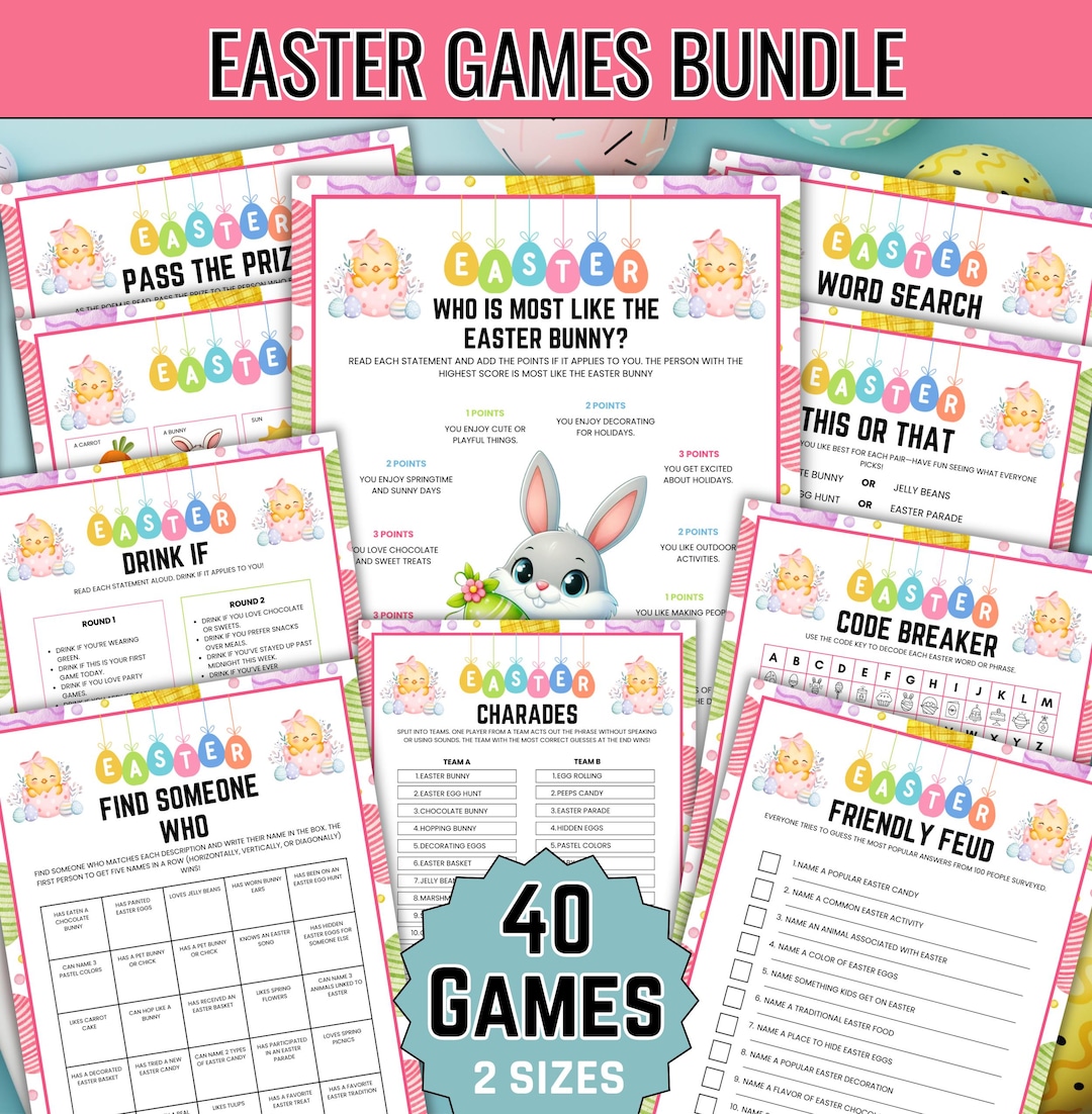 Easter MEGA Games Bundle | 260+ Printable Easter Party Games | Fun ...